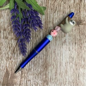 Hand Crafted | Office | Writing Pen Artisan Butter Panda Sloth Beaded ...
